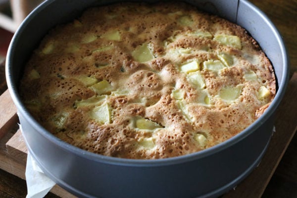 German Apple Cake with Rum Raisins | Cosmopolitan Cornbread