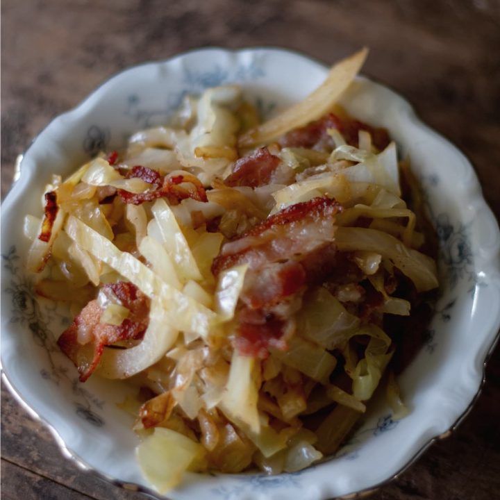Country Fried Cabbage with Bacon | Cosmopolitan Cornbread
