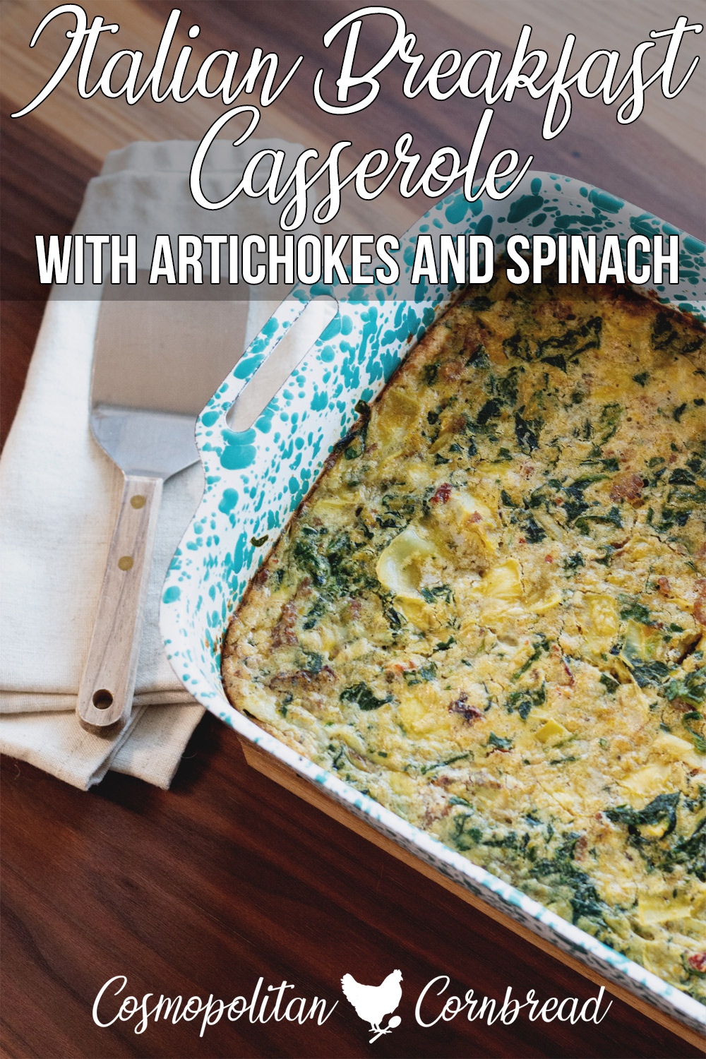 Italian Breakfast Casserole with Artichokes and Spinach