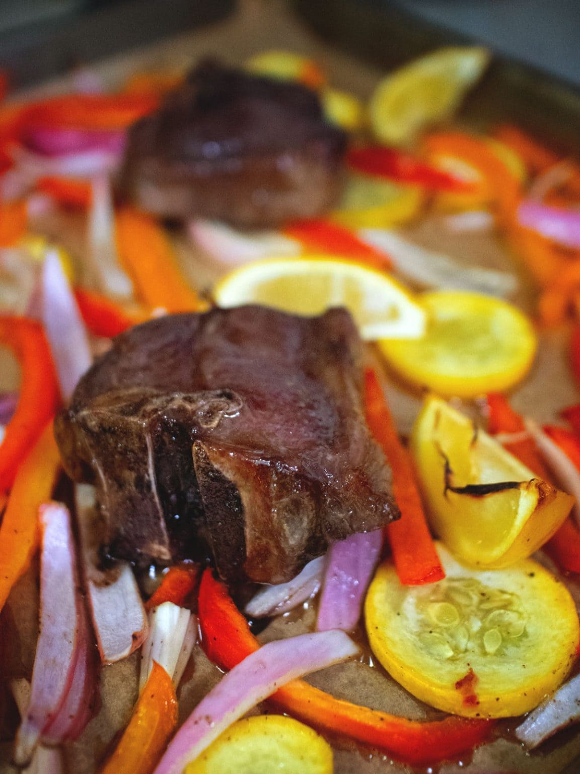 Glazed Lamb Chops with Roasted Vegetables | Cosmopolitan Cornbread